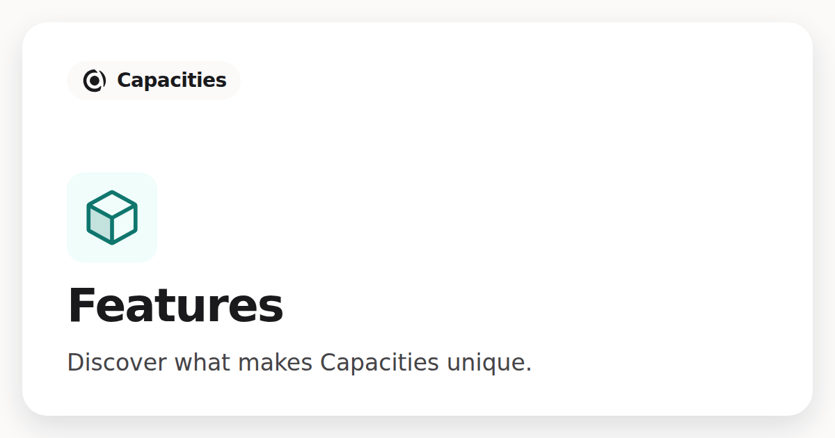 Product - Note-taking that works the way you think | Capacities