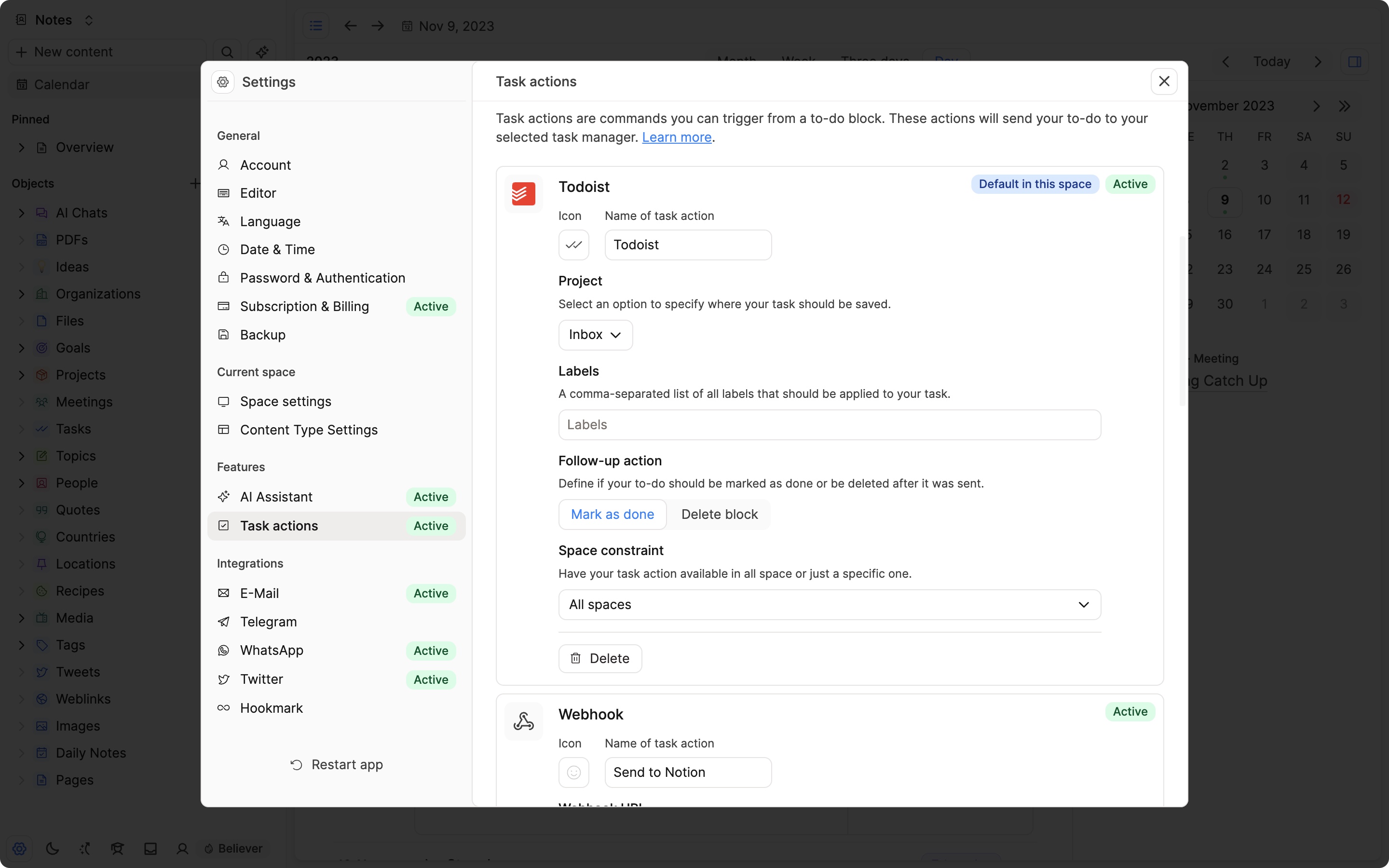 Send Tasks To Your Task Manager More 